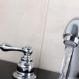 Kingston Brass KB981AL Victorian Widespread Lavatory Faucet with Pop-Up, 5-1/4-Inch, Polished Chrome