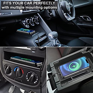 Wireless Charging Pad for Car REESTECQI 15W Wireless Car Charger Pad Type C Qi Wireless Charger Car Non Slip [PD20W Car Charger Incl.] for Airpods iPhone 14/13/12/11 Samsung S22/S21/S20 (30CM Cable)