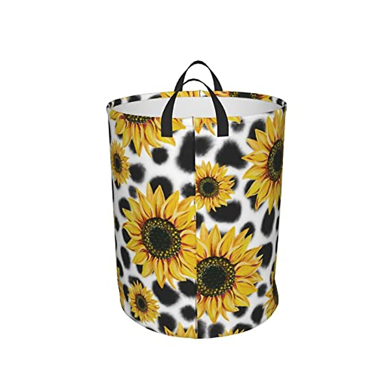 KiuLoam Sunflowers On Cow Print 19.6 Inches Large Storage Basket ...