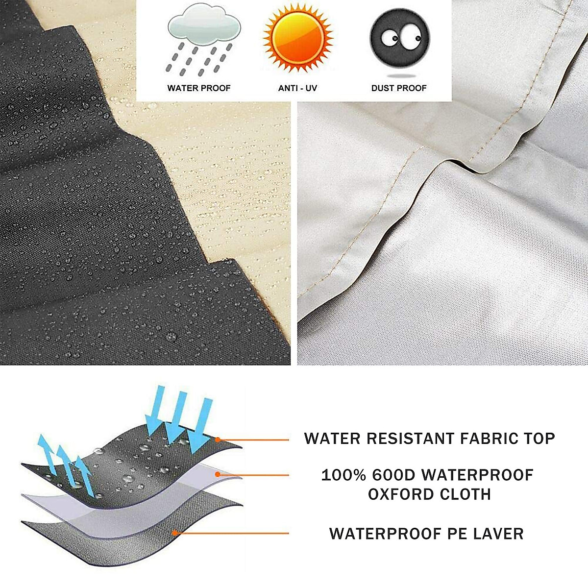 SOKINGCOVER Patio Swivel Chair Covers 2 Pack, Outdoor Swivel Rocker Chair Cover for Outdoor Furniture,Rocking Chair Covers Waterproof, 30" W X 34" D X 38.5" H, All-Weather, Khaki Gray