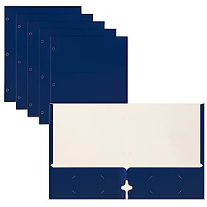Two Pocket Portfolio Folders, 50-Pack, Blue, Letter Size Paper Folders, by Better Office Products, 50 Pieces, Blue