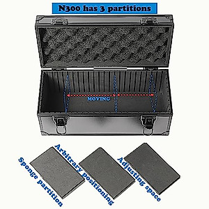 Azamou Toploaders Storage Box fits 3" x 4" 35pt Rigid Card,Trading Cards, Sports Cards，Graded Card ， with3 Sponge partition (Holds 300 Toploaders) Also compatible PSA BGS Rating card