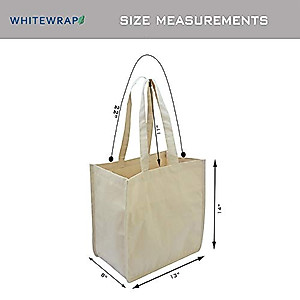 WHITEWRAP Canvas Grocery Shopping Bag with 6 Pockets 14.5” x 13” x 8”