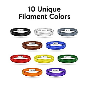 3D Pen Filament Refills - PLA Filament 1.75mm - 10 Colors 3D Pen Refills, 33 ft Each - for 3D Drawing Pen Refill Only (330 ft Total) Sample Pack PLA Refill Kit Printing Accessories for Kids & Adults