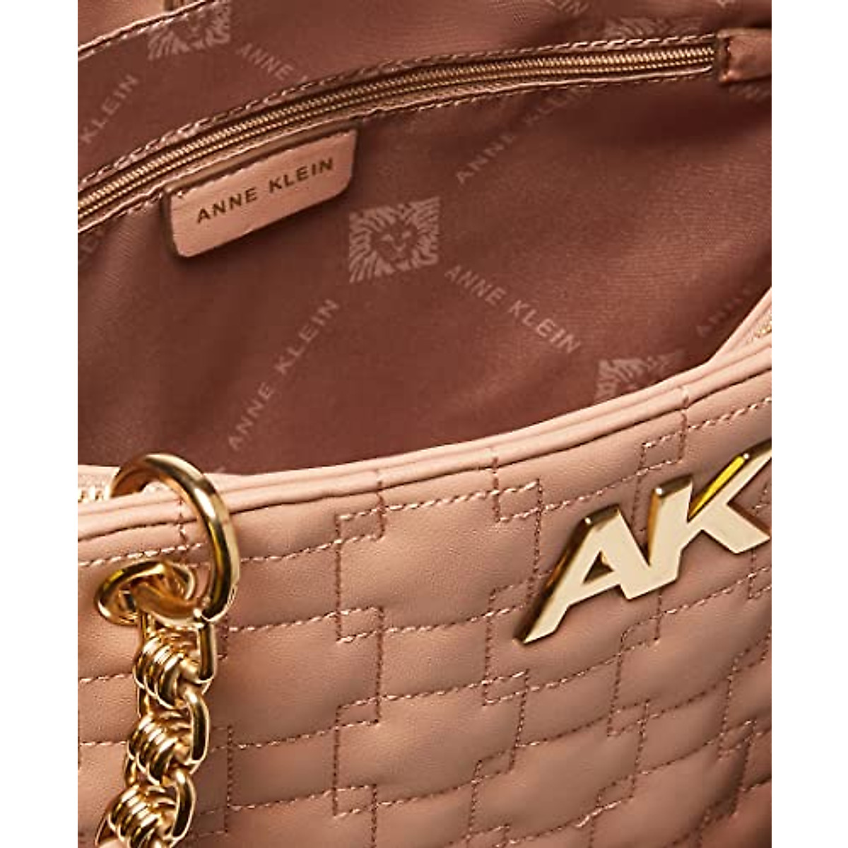 Anne Klein womens E/W Anne Klein Quilted E W Tote, Dusty Rose, One Size US