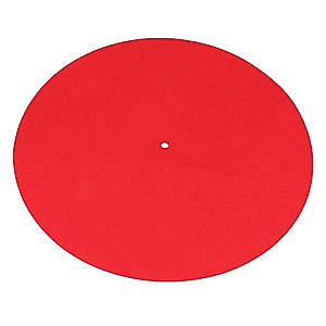 Yibuy 300mm Dia Turntable Slipmat Anti-Static Felt Mat Record Player Pad Red