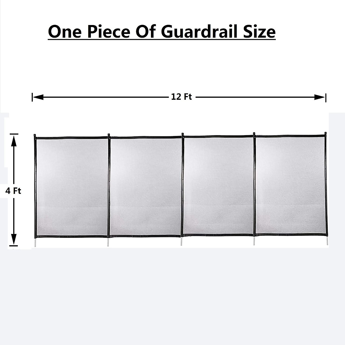 12x4 Ft Pool Barrier Fence, Removable Swimming Pool Fence for Inground Pools, DIY Pool Fencing Multi-Function Safety Fence Black Mesh Pool for Yard, Garden,Patio, Pools, with Section Kit