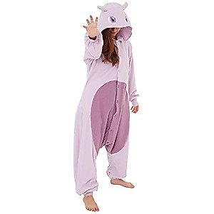 Mewtwo Pokemon Kigurumi Onesie (Adult One Size Fits All) Purple