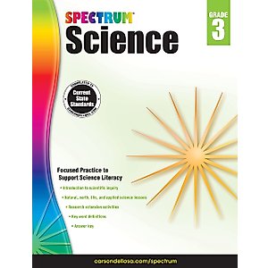 Spectrum 3rd Grade Science Workbooks, Ages 8 to 9, Grade 3 Science, Physical, Space, Earth, and Life Science, the History and Nature of Science With Research Activities - 144 Pages (Volume 55)
