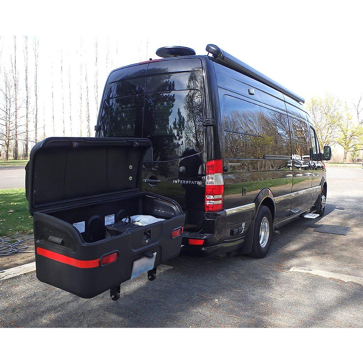 StowAway Max Hitch Cargo Box with Swingaway Frame | Black