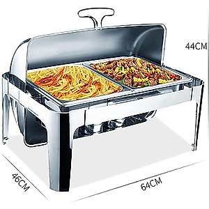 Stainless Steel Chafing Dishes, Electric Food Buffet Warmer, Rectangular Catering Chafer Warmer Set with Removable Warming Trays for Parties and Buffet 9L