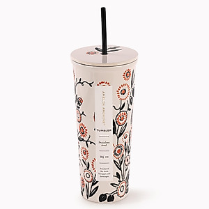 AMÉLIN ARCHIVE Stainless Steel Tumbler, 24 Ounce Travel Tumbler, Double Wall Insulated Cup with Lid and Straw (Prairie)