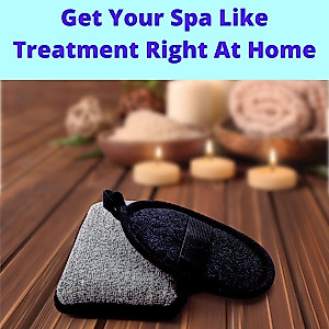 2 Pcs Set Exfoliating Glove Mitt Body Scrubber Pad for Smooth and Glowing Skin - Machine Washable - Dual Sided Dead Skin Remover for Better Absorption of Moisturizers