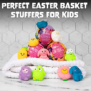 Easter Bath Bombs for Kids with Surprise Toys Inside (6 Pack) - Perfect Basket Stuffers - USA Made, Won't Stain Tub, Incredible Fragrances - Large Bubble Bomb for Girls & Boys by Two Sisters