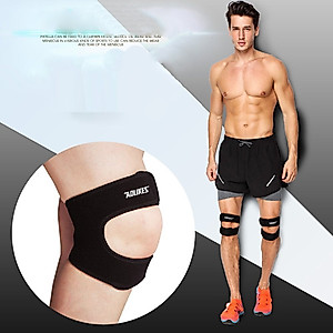 Mcolics Patella Tendon Support Knee Strap for Knee Pain Relief, Adjustable Neoprene Knee Brace for Hiking, Running, Arthritis, ACL, Meniscus Tear, Jumper, Volleyball & Squats, 1 Piece (Black)