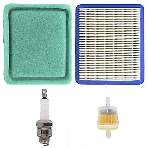 Aulavik 491588 491588S 399959 Air Filter + Pre Filter Spark Plug for B&S 625e 675ex 725ex 625-675 Series and Quantum 3.5-6.75 gross HP Push Mower
