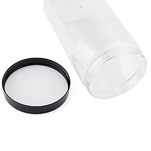 LEXININ 12 PCS 32oz Empty Round Plastic Jars, 1L Clear Plastic Jars with Black Lids, 1000ml Plastic Round Spice Jars for Kitchen Home