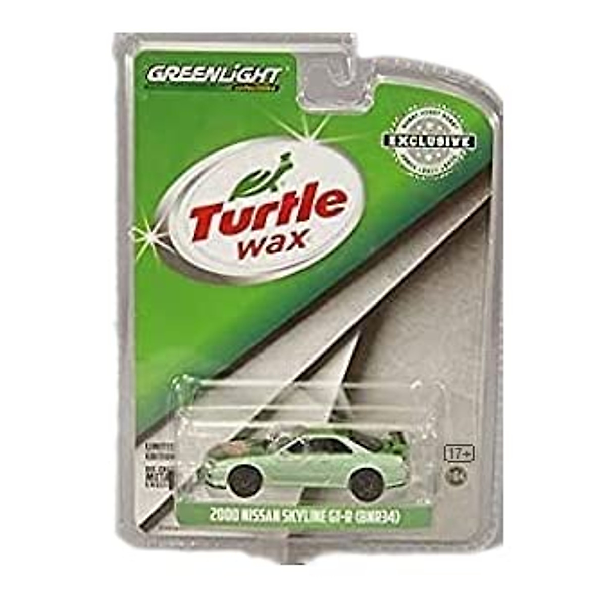 GreenLight 1/64 2000 Nissan Skyline GT-R (R34) - Two-Tone Green - Turtle Wax 30017 [Shipping from Canada]