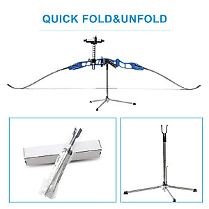 Perogen Recurve Bow Stand Stainless Steel Archery Bow Holder for Longbow Takedown Bow