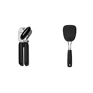 OXO Good Grips Soft-Handled Can Opener & Good Grips Nylon Flexible Turner - Black
