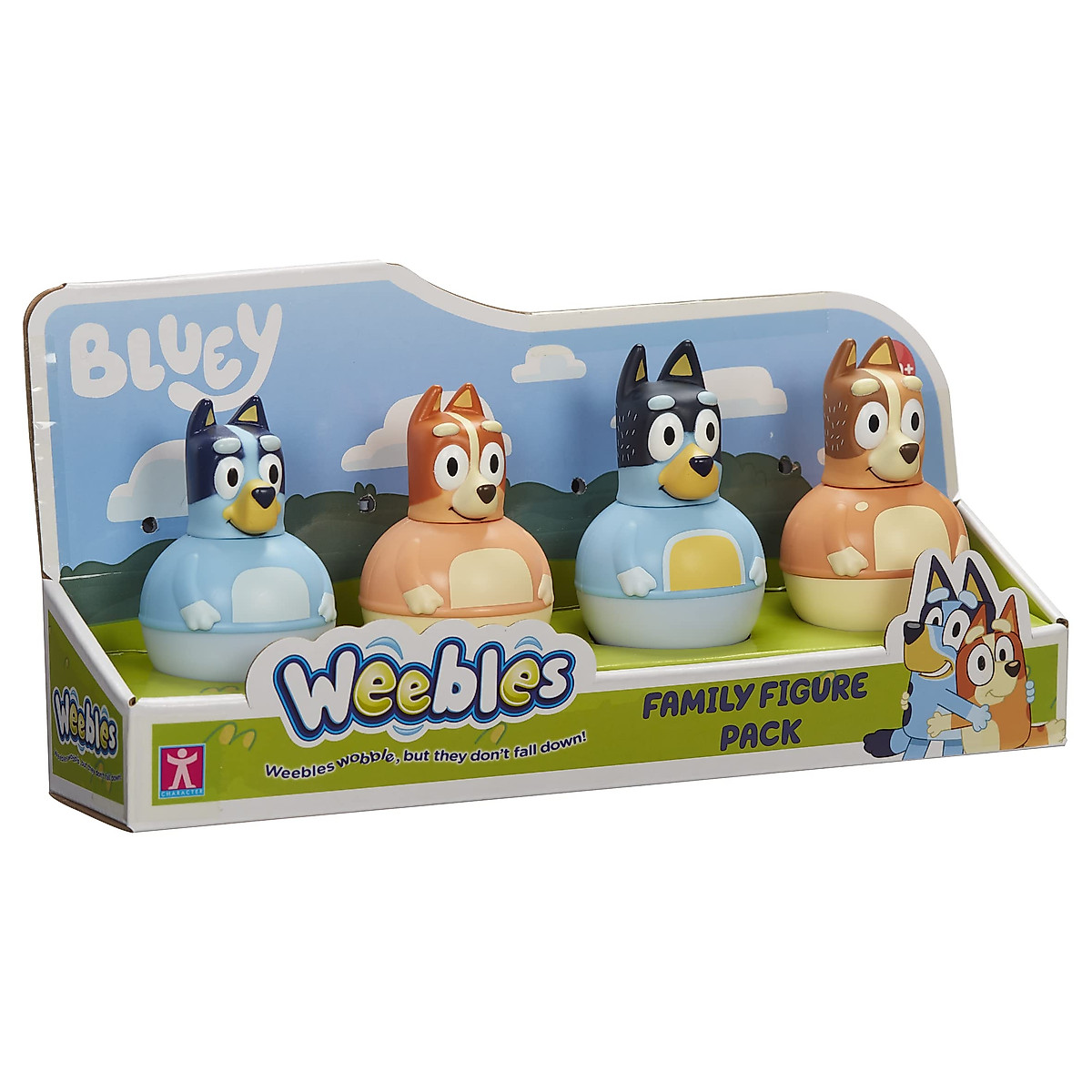 Character Options 07717 Four Pack, Weebles Wobble, Preschool Figures, Bluey Toys for 18mth+