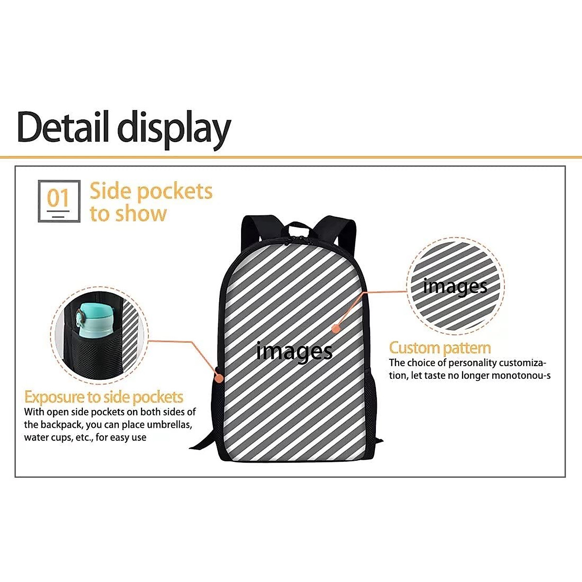 Allinterest Kids Backpack Orangutan Funny Large Lightweight School Book Bag Boys Girls Adjustable Shoulder Straps Daypack