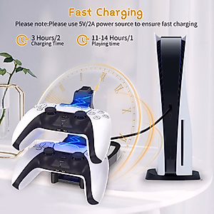 PS5 Controller Charging Station, Dual USB Type-C Fast Charging with LED Indicator, PS5 Charging Station Dock Stand for Sony, Playstation 5 DualSense Controller, with Safety Chip Protection