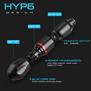 Tattoo Kit-HAWINK Wireless Rotary Tattoo Gun Machine with Wireless Tattoo Power Supply LCD digital 3.7V Lithium Battery 1600mAh Tattoo Battery 1Pcs 7 inks HWP6KITP155-1