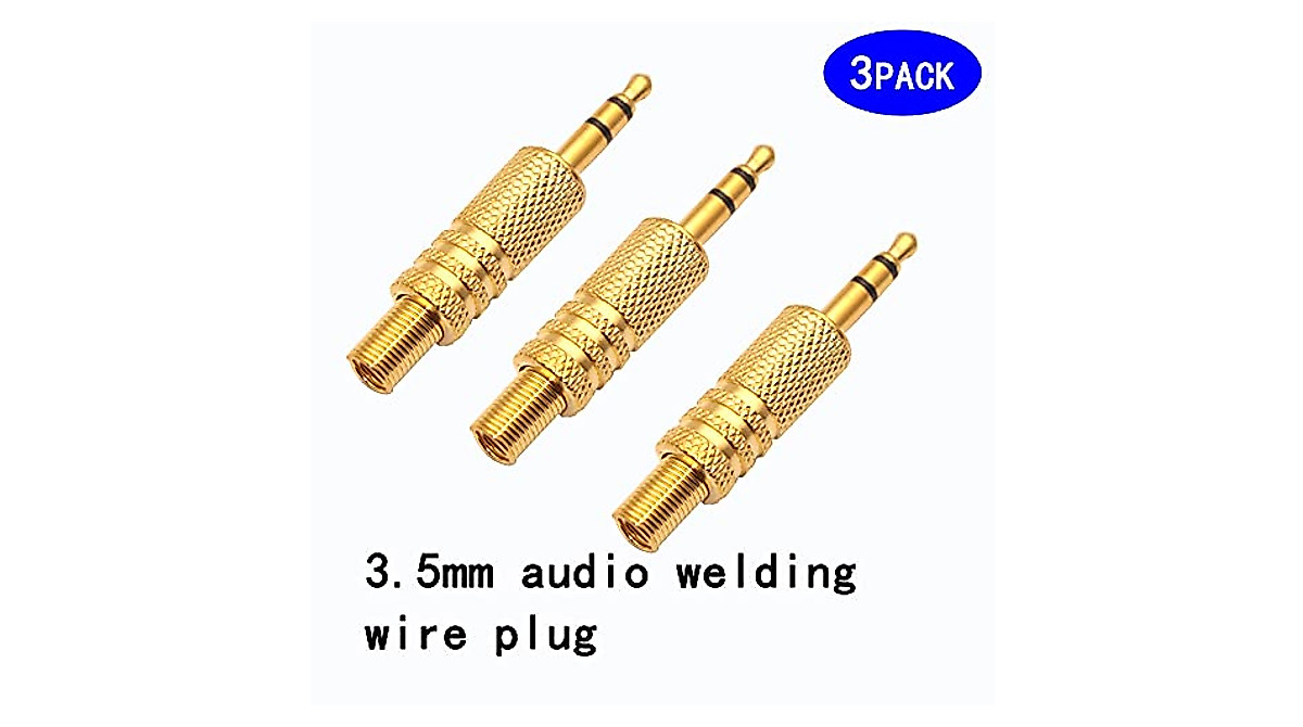 3.5mm Stereo Male Audio Plug Connector - Solder 3-Pack