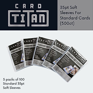 CARD TITAN PRO Premium Standard Soft Sleeves Pack of 500 - Premium Quality Ultra Clear Acid Free Penny Sleeves for Trading Cards - Card Sleeves Fit 2 5/8" x 3 5/8" Standard 35pt Trading Cards