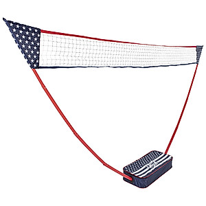 Triumph Sports Patriotic Portable Badminton Set with Freestanding Base Sets Up on Any Surface in Seconds – No Tools or Stakes Required, Multi
