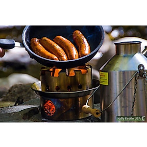 Large Hobo Stove Kelly Kettle Stainless Steel - Fits ONLY Base Camp and Scout models. Cook for hours with sticks and twigs. For Camping, Hunting, Fishing, Scout Camp, Emergencies, Hurricanes, Tornados