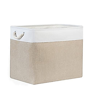 Bidtakay Storage Baskets for Shelves 17x12x15 in Beige Clothes Bins Storage for Closet Set of 2 Large Organization Baskets for Bedroom Blankets Dog Toy Basket Nursery Baby Baskets with Handles