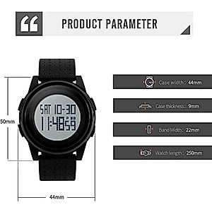 MJSCPHBJK Men's Digital Sports Watch Electronic Military Waterproof Watches for Men Outdoor Running with LED Back Light Alarm Stopwatch Army Watch