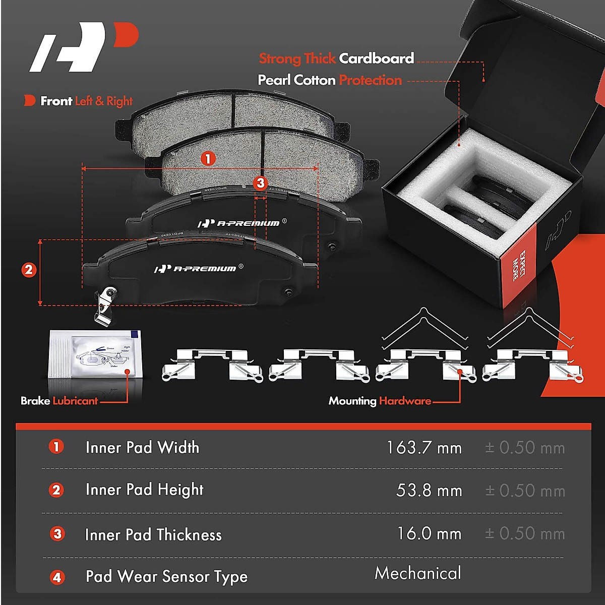 A-Premium 11.65 inch (296mm) Front Vented Disc Brake Rotors + Ceramic Pads Kit Compatible with Select Nissan and Suzuki Models - Frontier 2005-2019, Pathfinder 2005-2012, Xterra 05-15, Equator 09-12