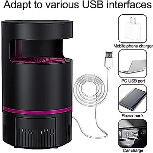 Bug Zapper, Fruit Flies Trap, Electric Mosquito & Fly Zappers/Killer - Insect Attractant Trap Powerful Little Gnats, Hangable Mosquito Lamp for Home, Indoor, Outdoor, Patio (Black)