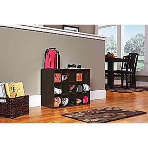 ClosetMaid 15 Cube Stackable Storage Organizer for Shoes, Bags, Crafts, Hobbies with Wood Shelves, for Closet, Entryway or Mudroom, Espresso & 8925 2-Door Stackable Laminate Organizer, Espresso