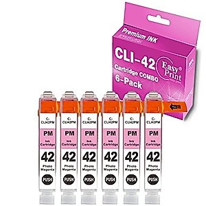 EASYPRINT Compatible Ink Cartridge Replacement for Canon 42 CLI-42 CLI42 for PIXMA Pro-100 Pro-100S Printer, (6 Photo Magenta, 6 Pack)