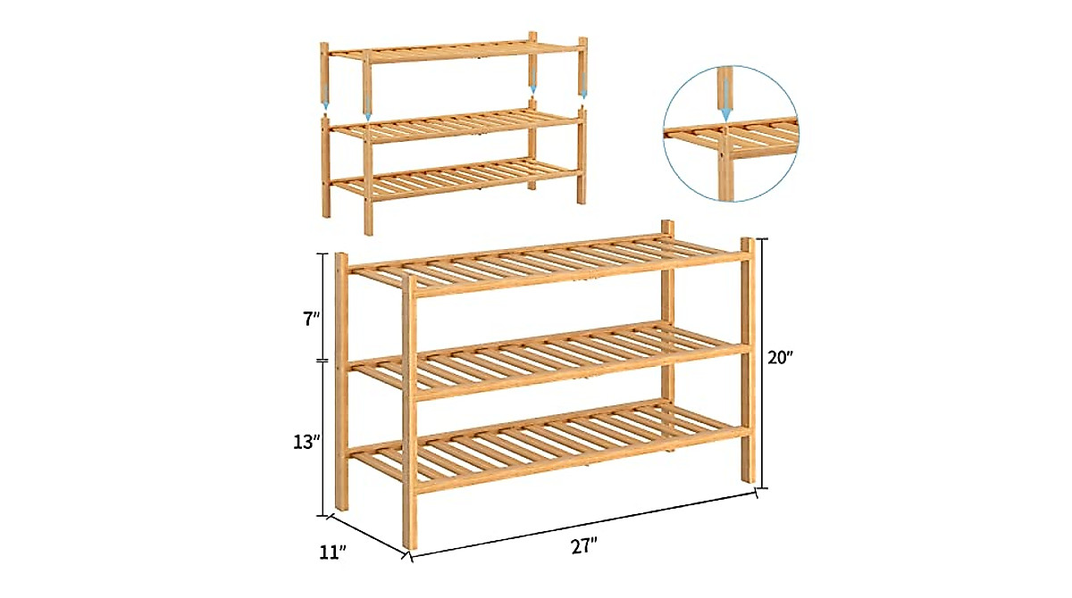 Organize Your Space with RONGJIA Bamboo Shoe Rack