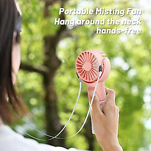 AJIJING Mini Portable Fan, Cooling Misting Fan, 4 Speeds Small Handheld Fan, USB Rechargeable Pocket Fan [14-32 Working Hours], Summer/Outdoor/Concerts, Gifts for Women (Pink)