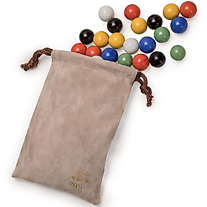 Yellow Mountain Imports 60 Pieces Chinese Checkers Glass Marbles Set with Solid Colors - 16 Millimeters