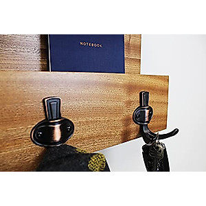 Natural Hardwood Shelf Home Decor - Handmade Entryway Organizer, Key Holder, or Coat Rack. #2 (Sapele)