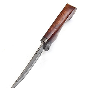 BCK Custom Handmade Fixed Blade Damascus Knife for Hunting & Hiking Damascus Knife with Sheath for Outdoor, brown