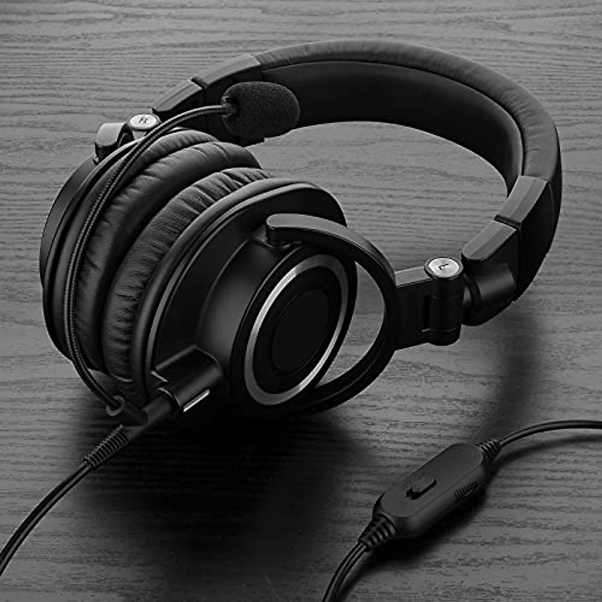 Geekria Boom Mic Headphones Cable Compatible with ATH M70X M60X M50X Headsets, 2.5mm Jack Nylon Braided Replacement Cord with Boom Microphone and Volume/Mute Control for Gaming & Meeting (5.6 ft)