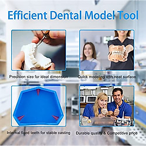 6 Pcs Dental Base Former Kit Dental Lab Model Base Set Plaster Mold Base Former Color Blue (Set)