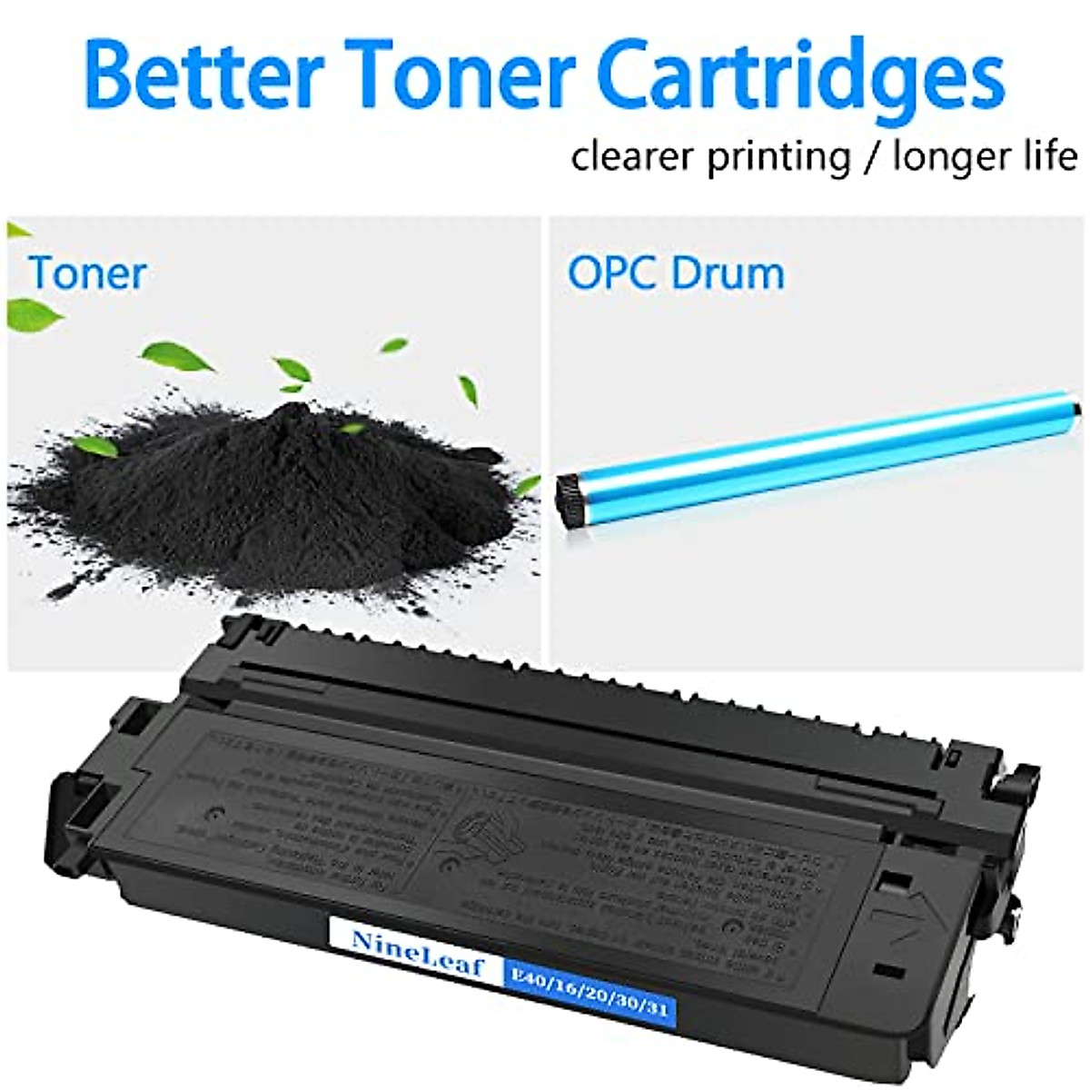 NineLeaf Compatible Toner Cartridge Replacement for Canon E40 E30 E20 E16 1491A002AA PC400 PC420 PC940 PC941 PC950 PC980 PC981 ImageClass FC-100 FC-120 FC-200 FC-500 Laser Printer (1 Black)