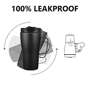 CIVAGO 20 oz Insulated Coffee Mug with Lid, Stainless Steel Coffee Travel Mug with Handle, Double Wall Vacuum Tumbler with Lid and Straw, Thermal Cup, Black Glitter