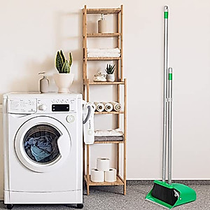 MAVRIZ Broom and Dustpan Set for Home with 52" Long Handle, Dustpan with Broom Combo for Living Room Bedroom Study Kitchen Office, Lobby Floor Dustpan Broom Set - Green