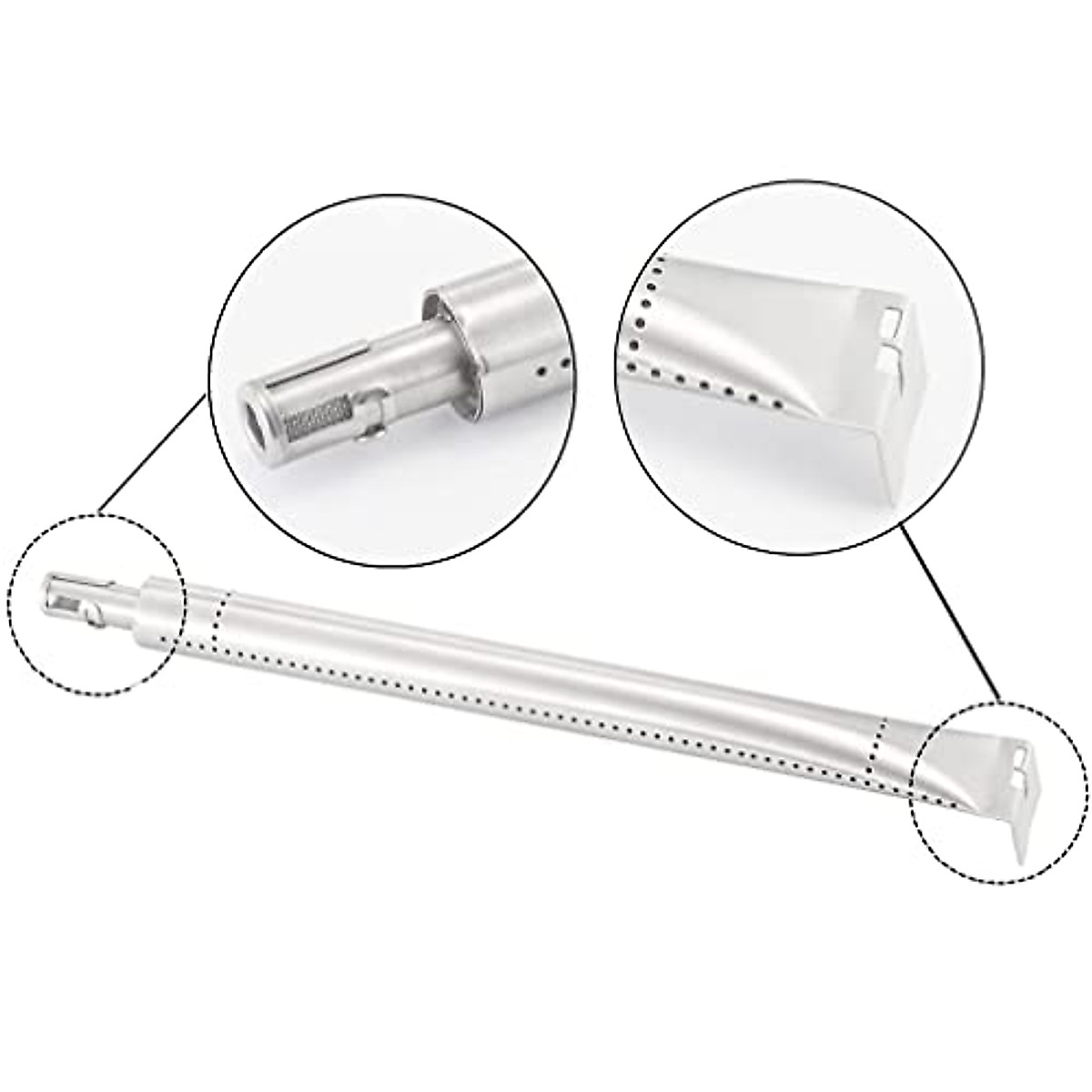 Htanch SA1071(4-Pack) 17.4375 inch Stainless Steel Burner Replacement for Broil King 9571-44, 9571-47, 9576-44R, 9576-47R, 9585-44, 9585-47, 9585-84, 9585-87, Regal 420, Regal 420 Pro, Regal 440