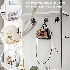 FANYUN 5 Pack Coat Hooks Wall Hooks, Octopus Decorative Wall Mounted Hooks Rustic Metal Hanger for Towel, Key Holder, Hanging Coats, Scarves, Bags, Purses, Backpacks Home Decor (Octopus)